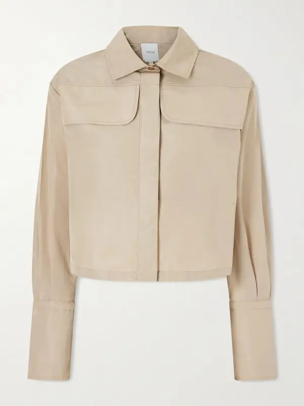Patou Cropped Safari Shirt - Neutrals