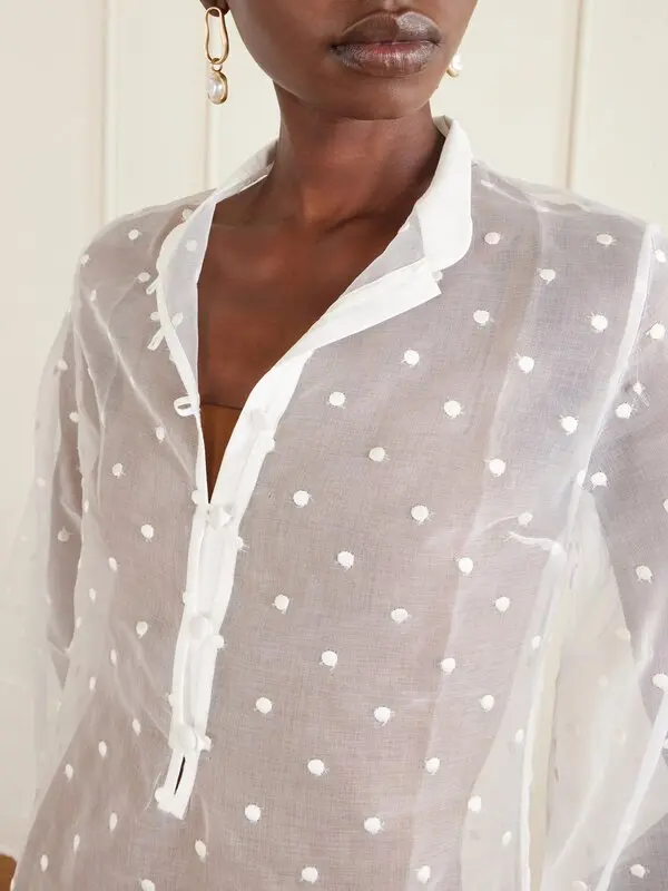 CRISTIANO MARCHELI Bianca Swiss-dot Organza Coverup