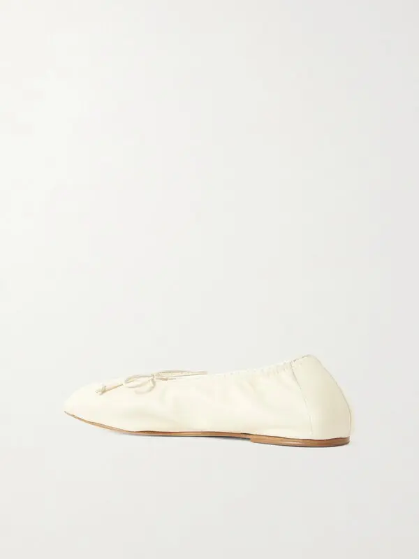 Magda Butrym Bow-detailed Leather Ballet Flats - Neutrals