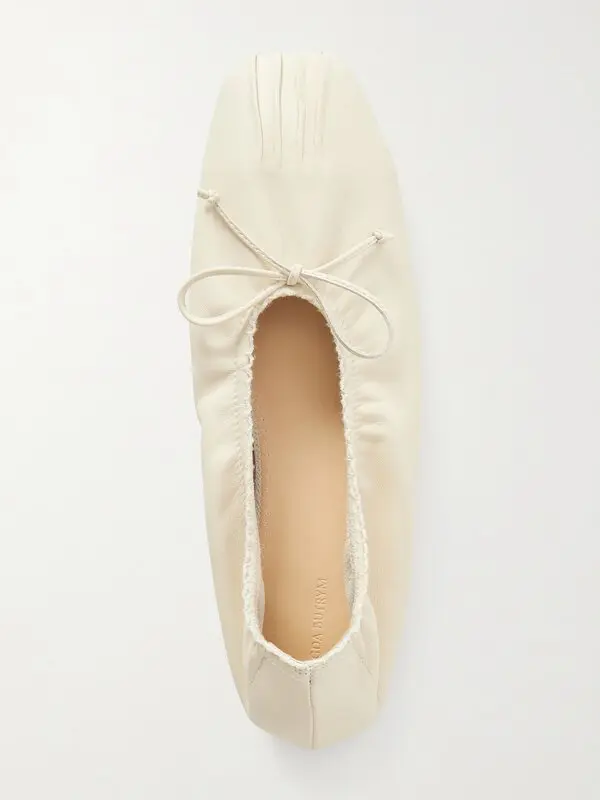 Magda Butrym Bow-detailed Leather Ballet Flats - Neutrals