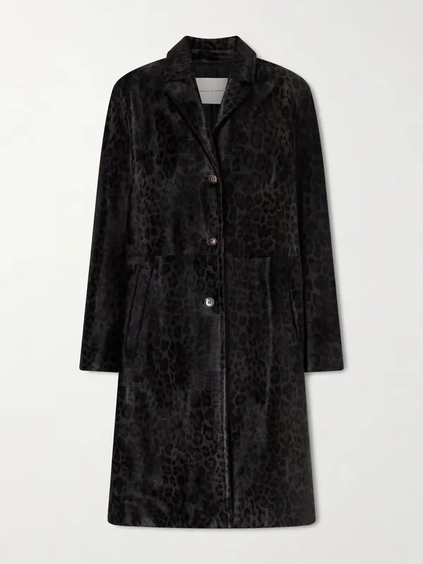 Veronica De Piante Gabriele Leopard-print Calf Hair Coat