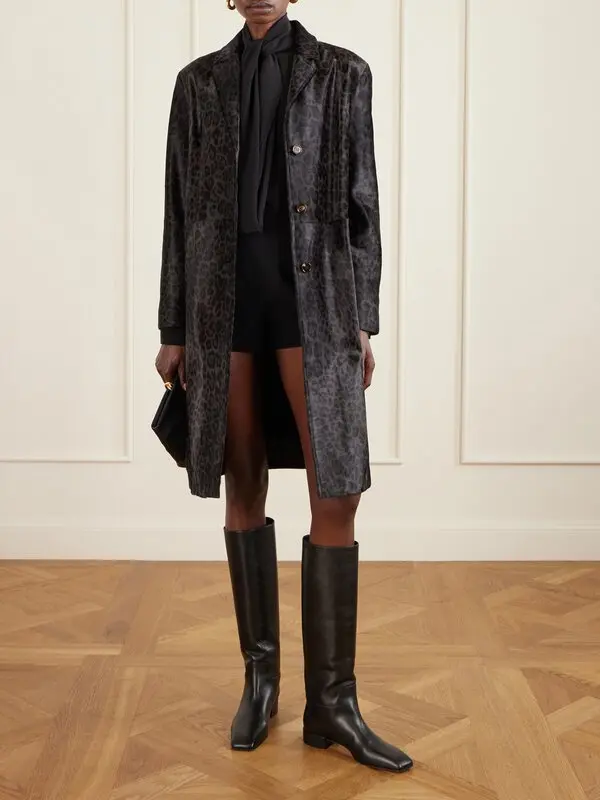 Veronica De Piante Gabriele Leopard-print Calf Hair Coat