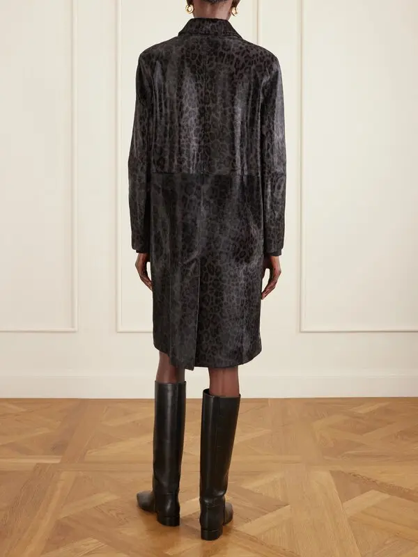 Veronica De Piante Gabriele Leopard-print Calf Hair Coat