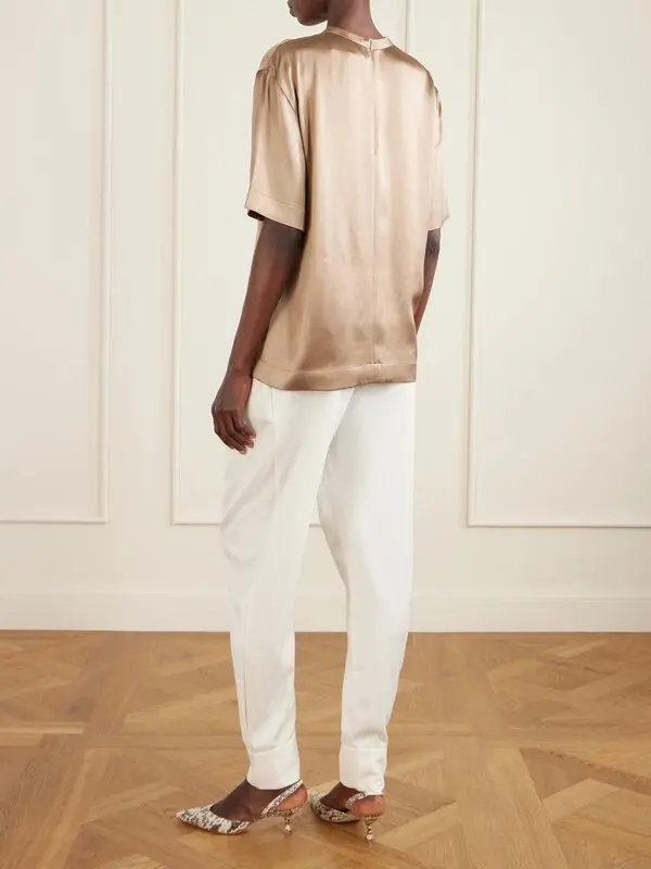 TOTEME Satin T-shirt - Neutrals