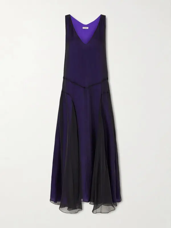 KALLMEYER Millie Asymmetric Pleated Silk-chiffon Dress
