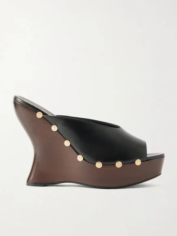 Magda Butrym Studded Leather Wedge Mules