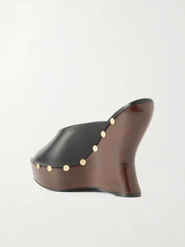 Magda Butrym Studded Leather Wedge Mules