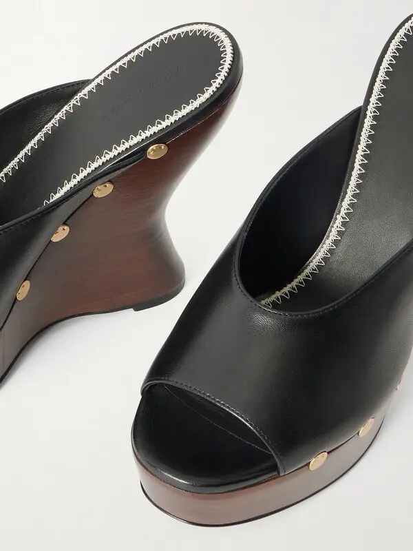 Magda Butrym Studded Leather Wedge Mules