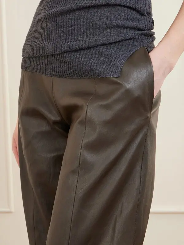 Stouls Bugsy Paneled Leather Tapered Trousers