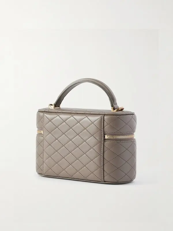 Saint Laurent Gaby Vanity Mini Quilted Leather Shoulder Bag - Brown