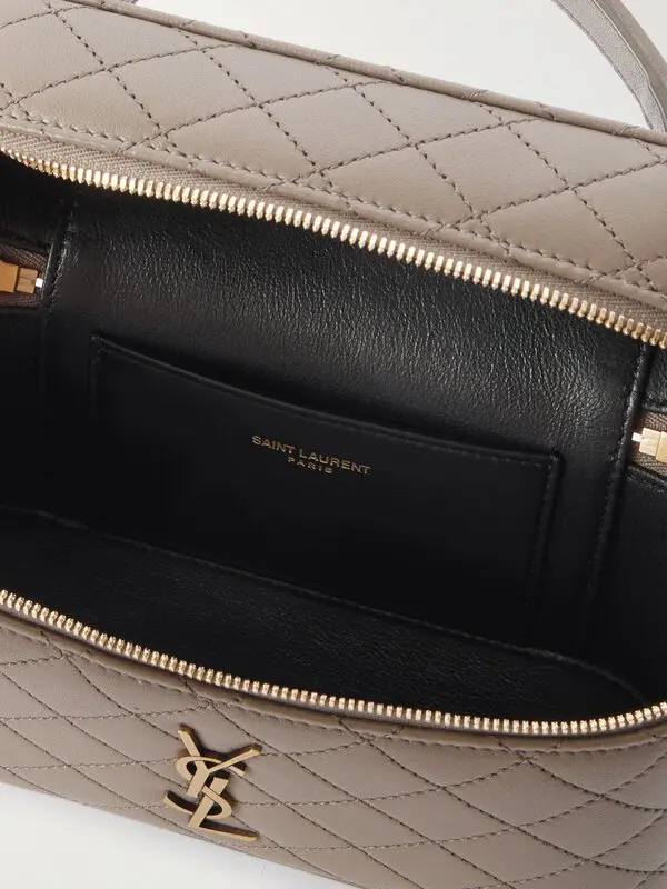 Saint Laurent Gaby Vanity Mini Quilted Leather Shoulder Bag - Brown
