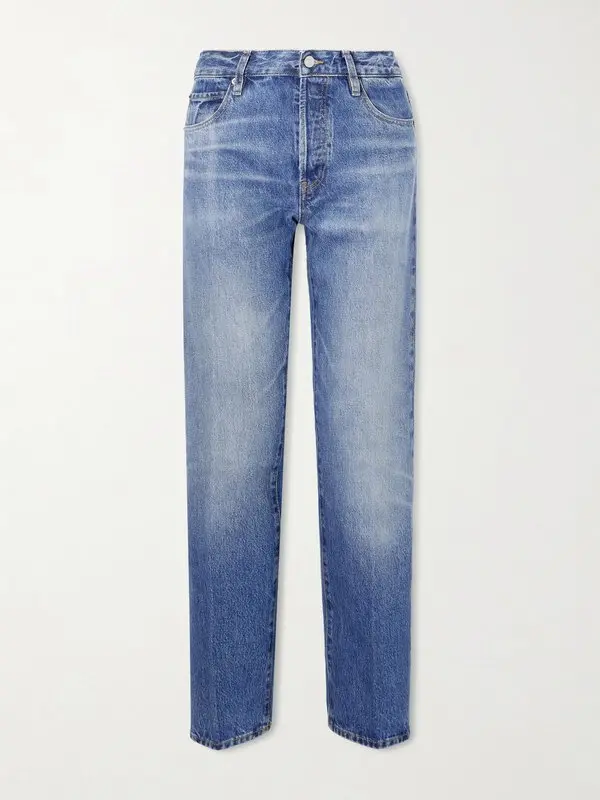 FRAME Essential Recycled Mid-rise Straight-leg Jeans - Blue