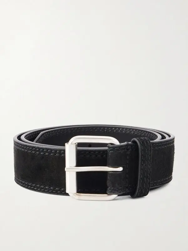 Dries Van Noten 4cm Suede Belt - Black