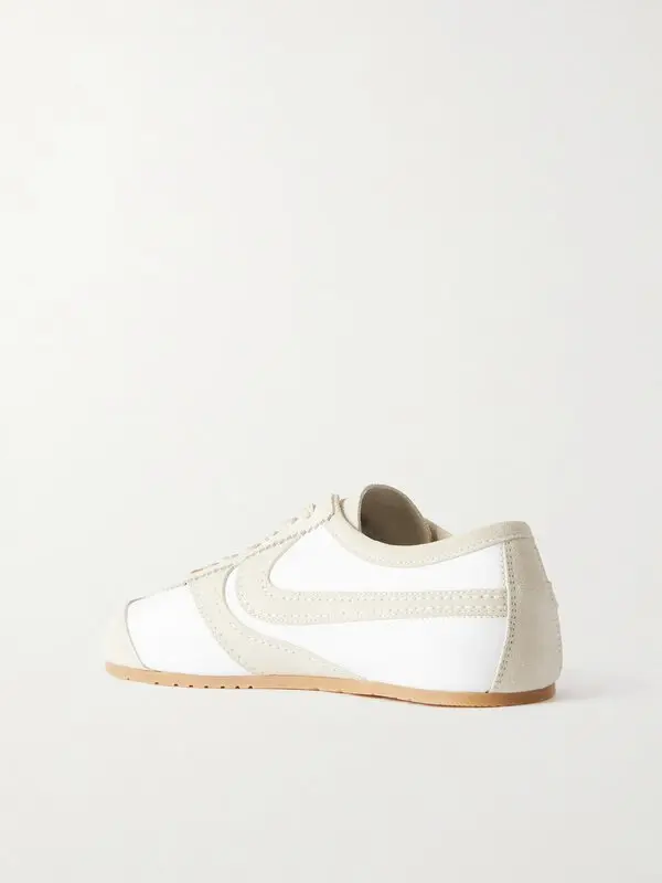 Dries Van Noten Suede-trimmed Leather Sneakers - White