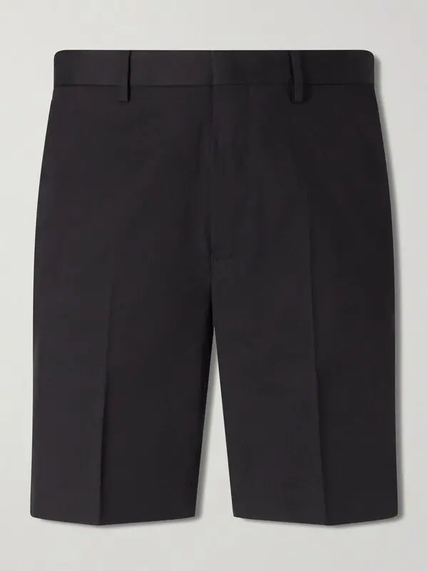 Dries Van Noten Straight-leg Cotton And Wool-blend Shorts