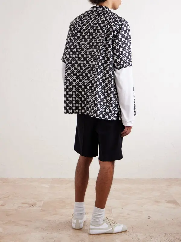 Dries Van Noten Straight-leg Cotton And Wool-blend Shorts