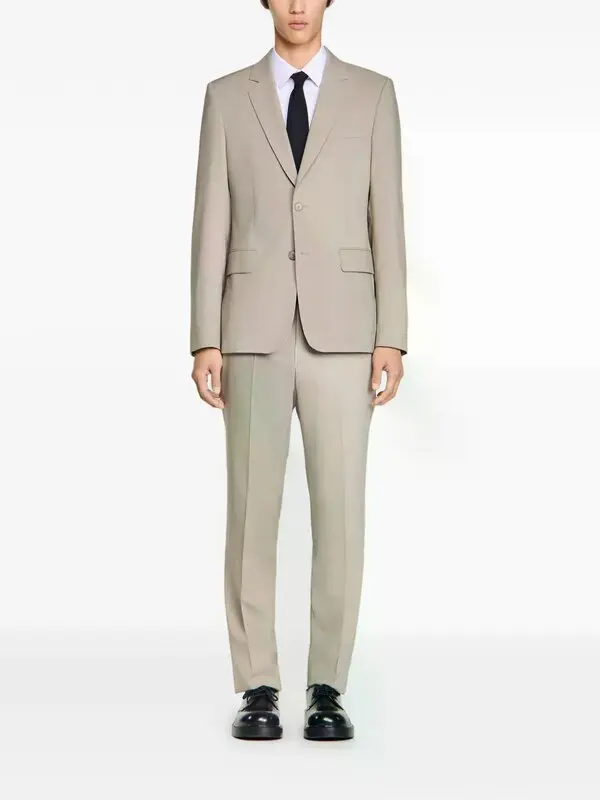 Sandro Wool Suit Jacket - Neutrals
