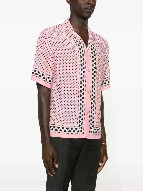 Sandro Heart Motif Flowing Shirt - Pink