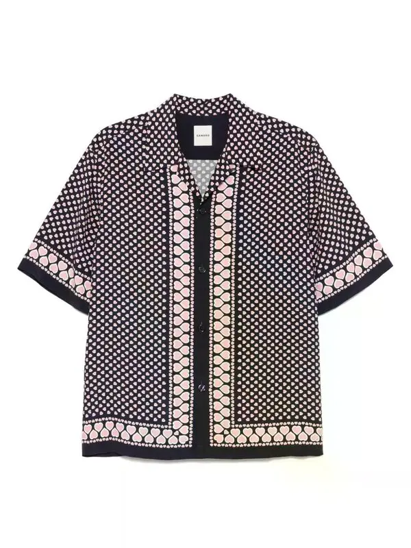 Sandro Heart Motif Flowing Shirt - Blue
