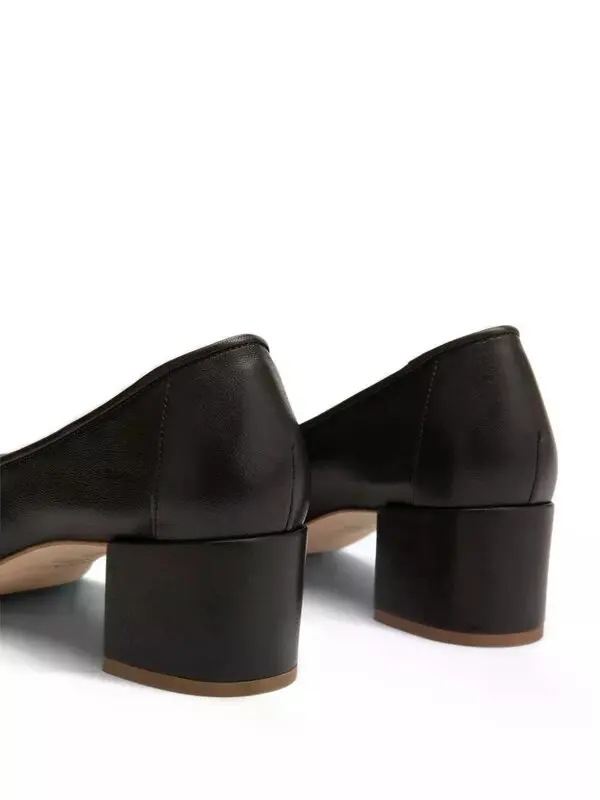 By Far Prudence Leather Heeled Pumps - Brown