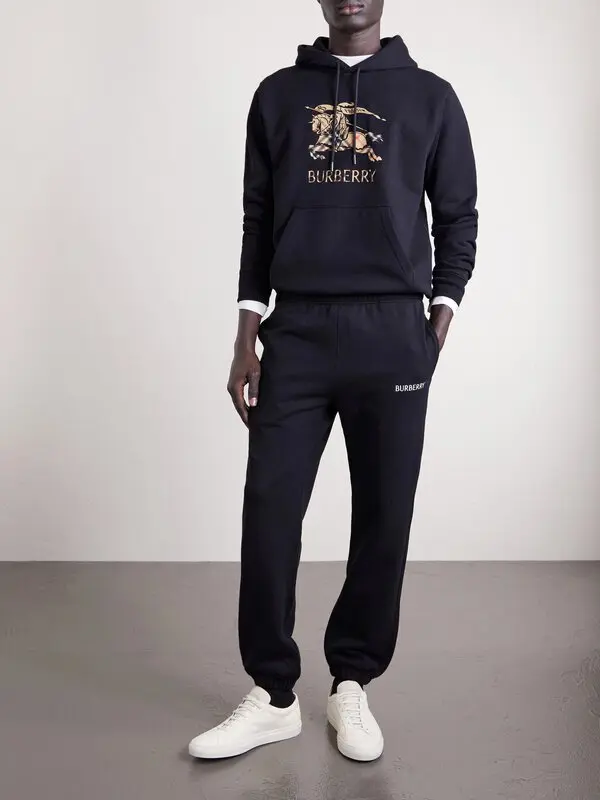 Burberry Tapered Logo-print Cotton-jersey Sweatpants