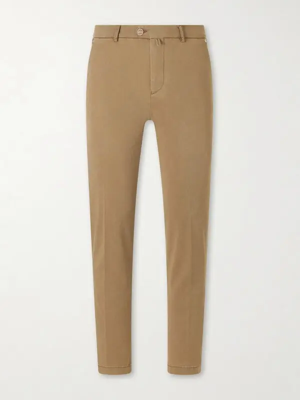 Kiton Straight-leg Lyocell-blend Trousers - Brown