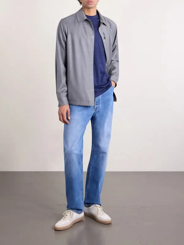 Sease Runner Logo-print Merino Wool T-shirt - Blue