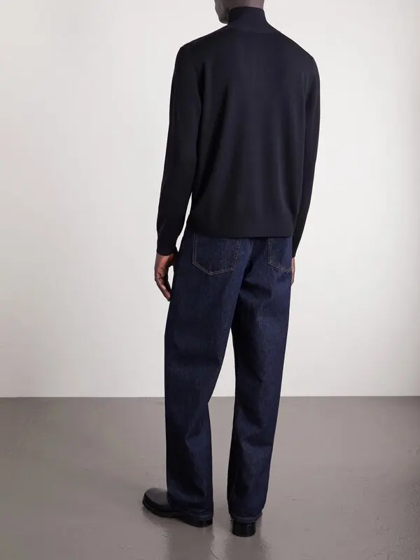 Burberry Wool Half-zip Sweater - Black