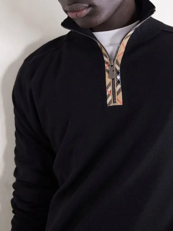 Burberry Wool Half-zip Sweater - Black