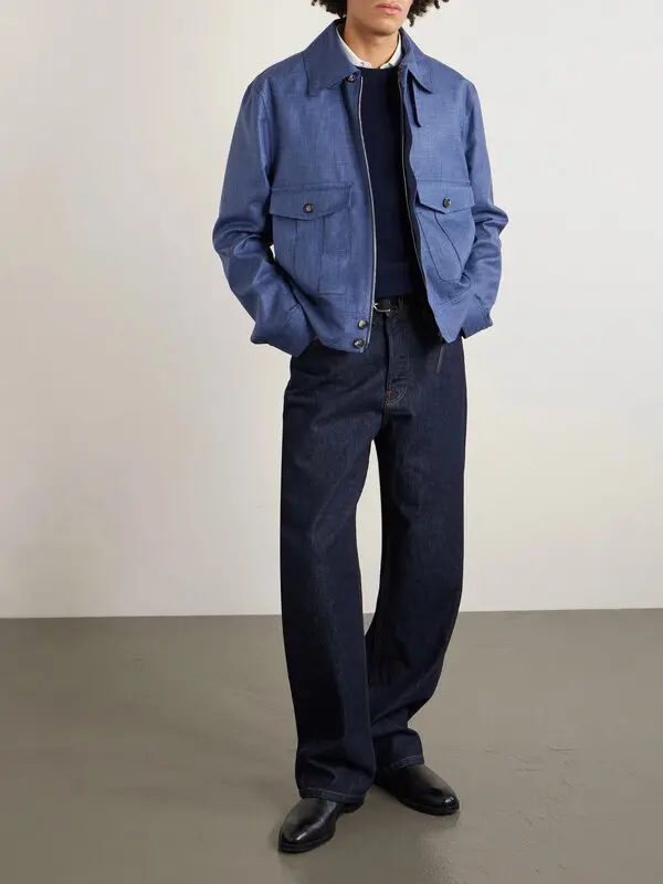 Gabriela Hearst Filipo Wool, Silk And Linen-blend Jacket