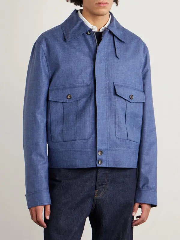 Gabriela Hearst Filipo Wool, Silk And Linen-blend Jacket