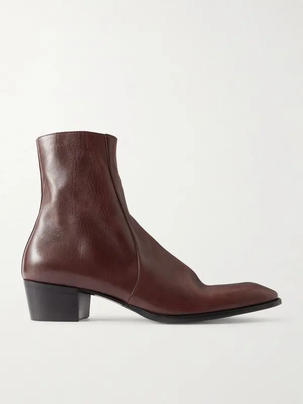 Saint Laurent Stanton Leather Ankle Boots