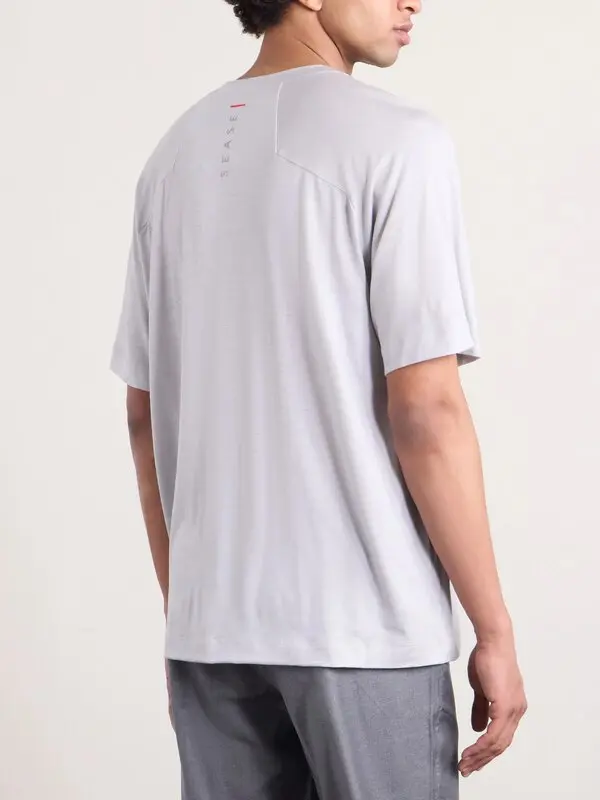 Sease Runner Logo-print Merino Wool T-shirt - Gray