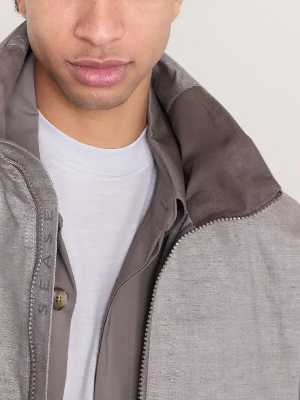 Sease Runner Logo-print Merino Wool T-shirt - Gray
