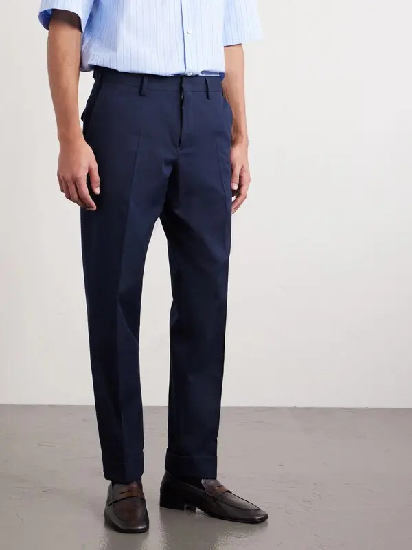 Dries Van Noten Straight-leg Cotton And Wool-blend Trousers