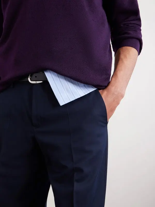 Dries Van Noten Straight-leg Cotton And Wool-blend Trousers