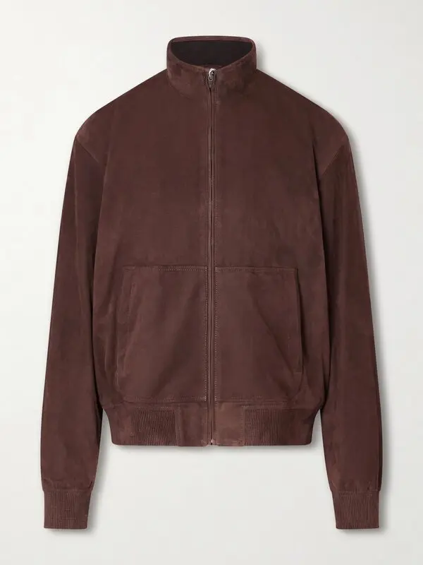 Ralph Lauren Purple Label Suede Bomber Jacket