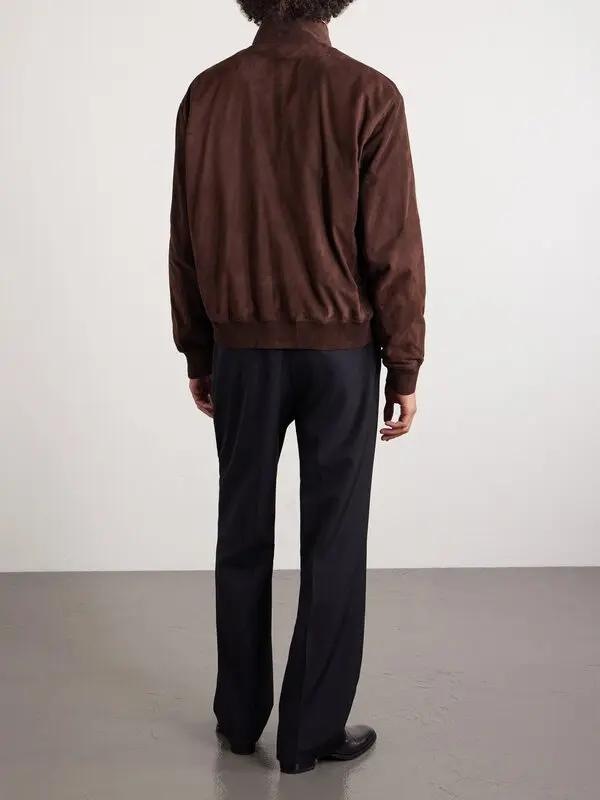 Ralph Lauren Purple Label Suede Bomber Jacket