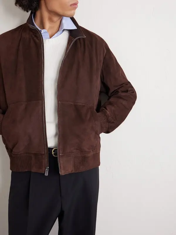 Ralph Lauren Purple Label Suede Bomber Jacket