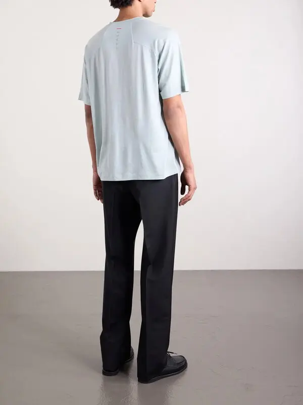 Sease Runner Logo-print Merino Wool T-shirt - Blue