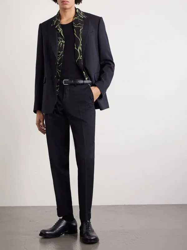 Dries Van Noten Straight-leg Cotton And Wool-blend Trousers