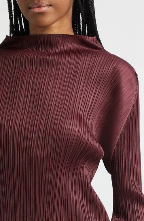 Issey Miyake Monthly Colors January Pleated Top - Bordeaux