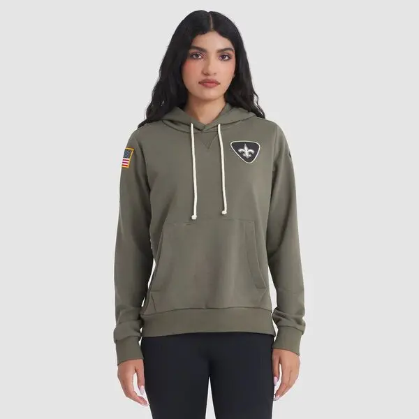Nike New Orleans Saints 2025 Salute To Service Sideline Standard Issue Dri-fit Hoodie - Olive
