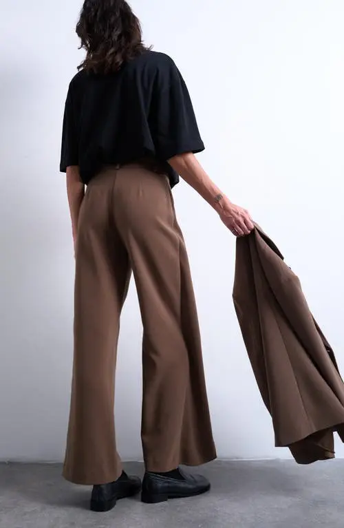 Topshop Pleated Wide Leg Trousers