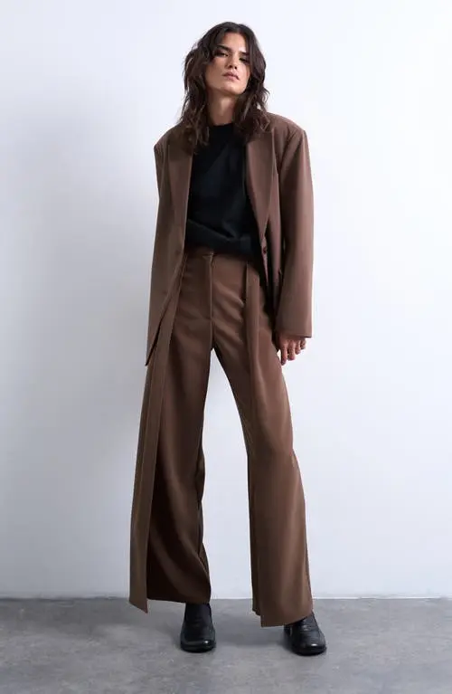 Topshop Pleated Wide Leg Trousers