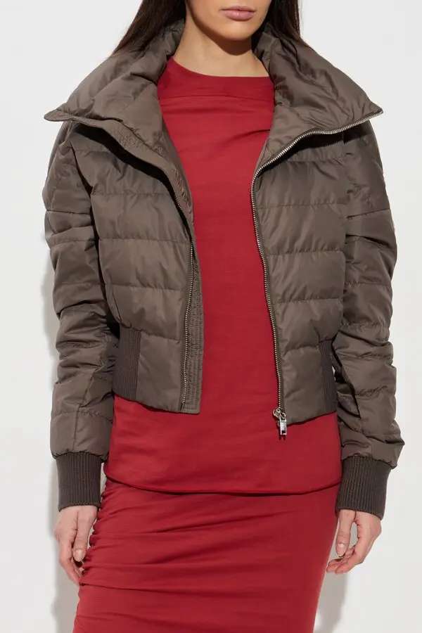 Rick Owens X Moncler Cropped Down Jacket - Brown