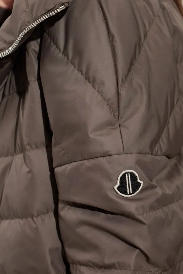 Rick Owens X Moncler Cropped Down Jacket - Brown