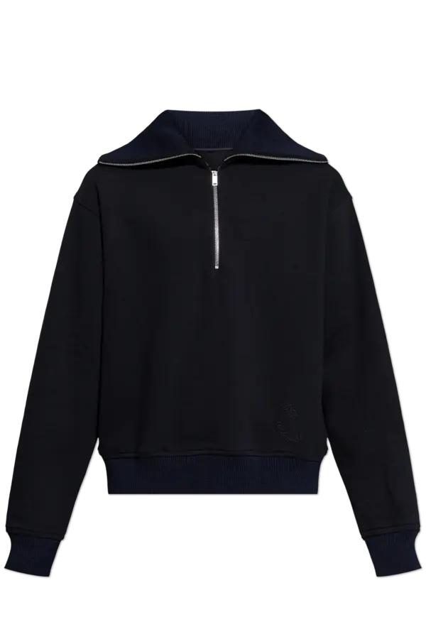 JIL SANDER Sweatshirt With Embroidered Logo - Black