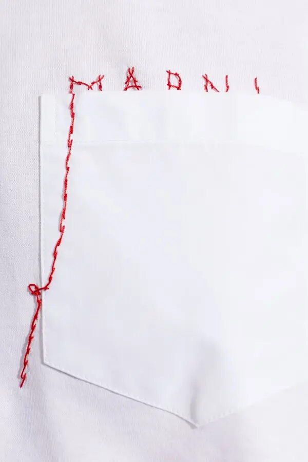 Marni Asymmetrical T-shirt With Logo - White