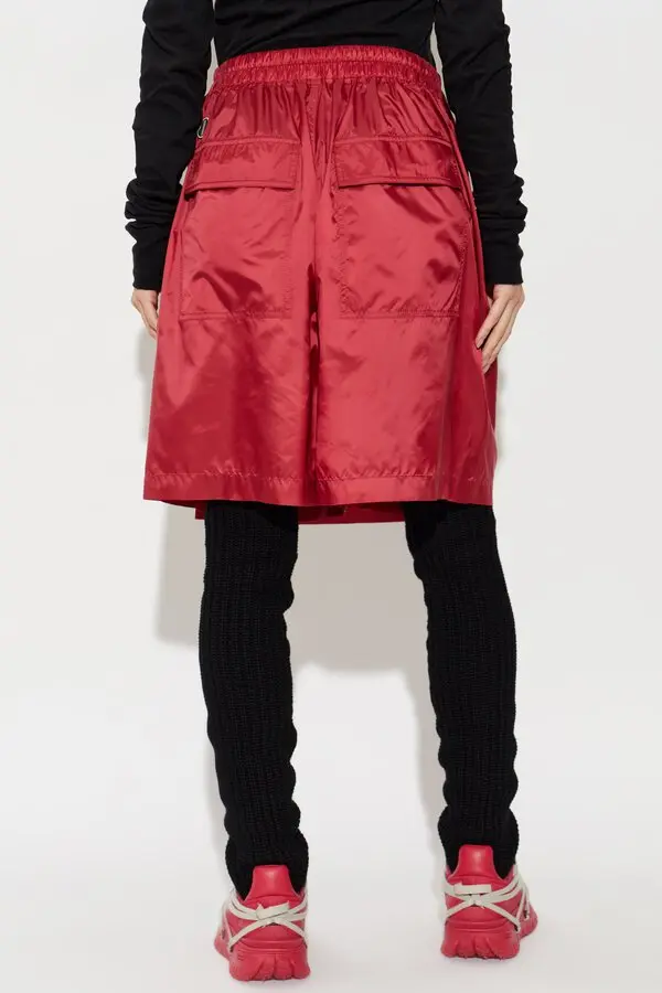 Rick Owens X Moncler Satin Shorts - Red